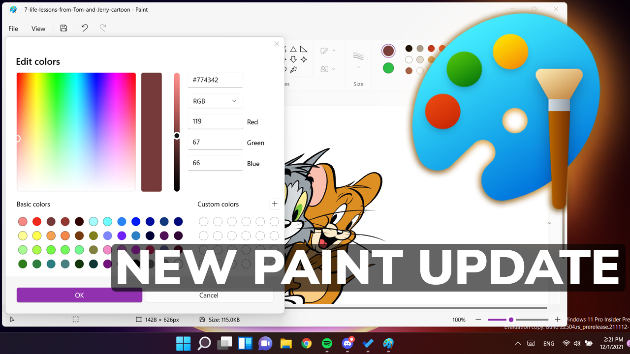 New Paint App in Windows 11 (Updated Dialogs) - Tech Based
