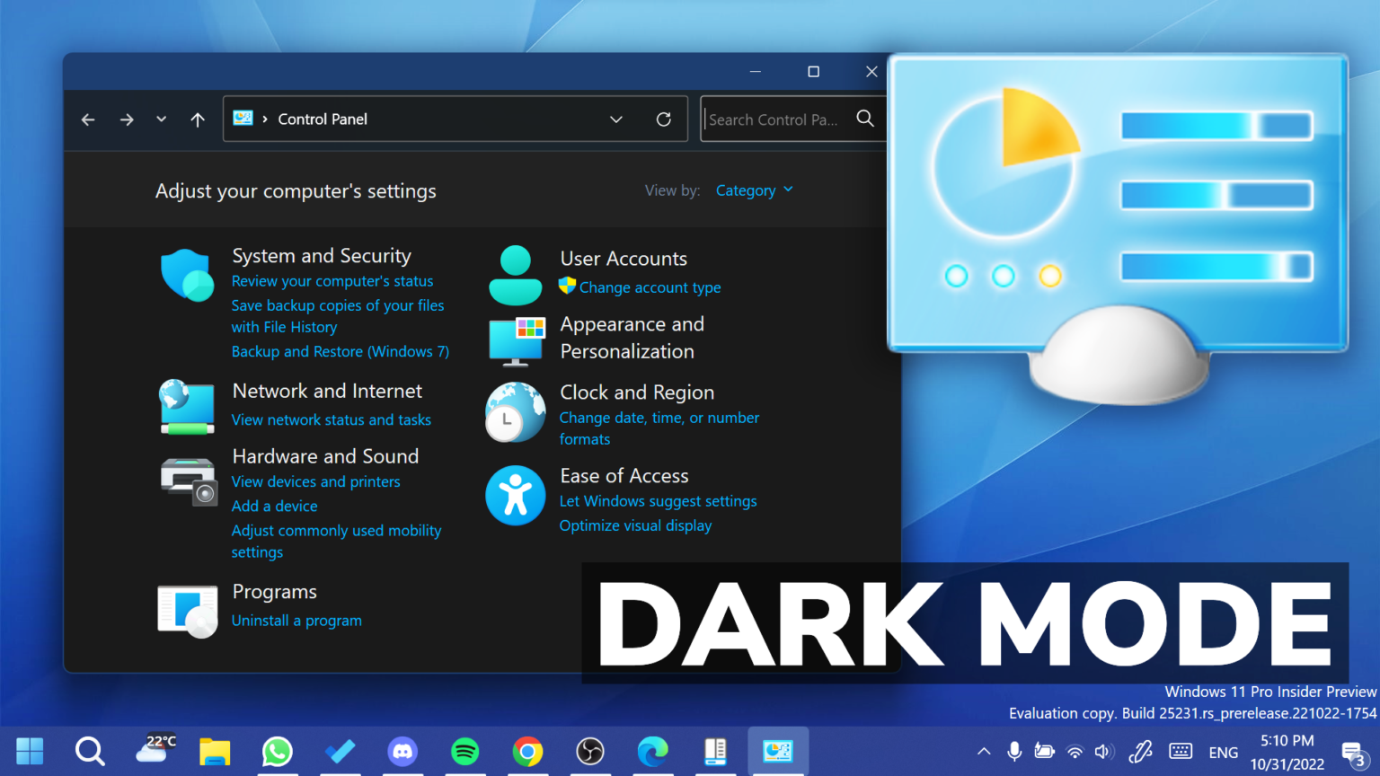 Enable Control Panel with Dark Mode in Windows 11 - Tech Based