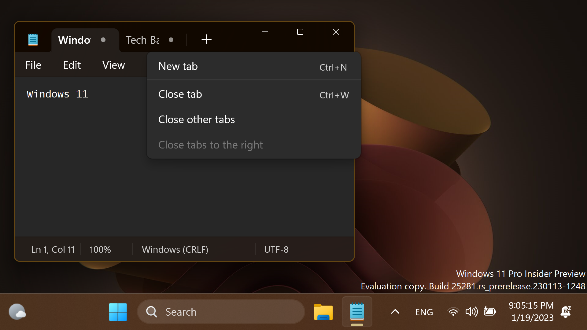 New Windows 11 Build 25281 – New Notepad with Tabs, New Spotlight UI ...