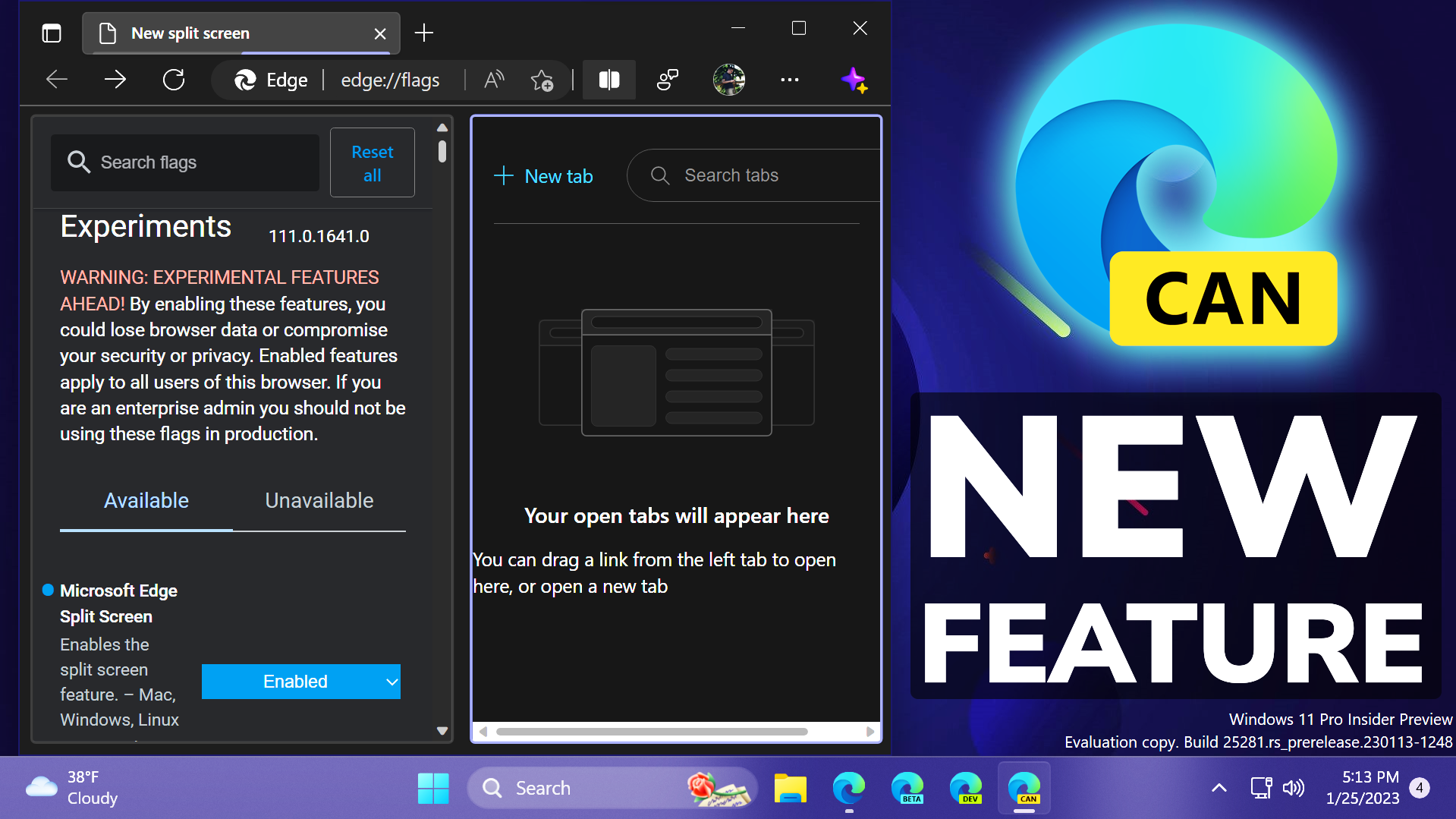 Big Feature Added To Microsoft Edge Split Screen How To Enable Tech Based