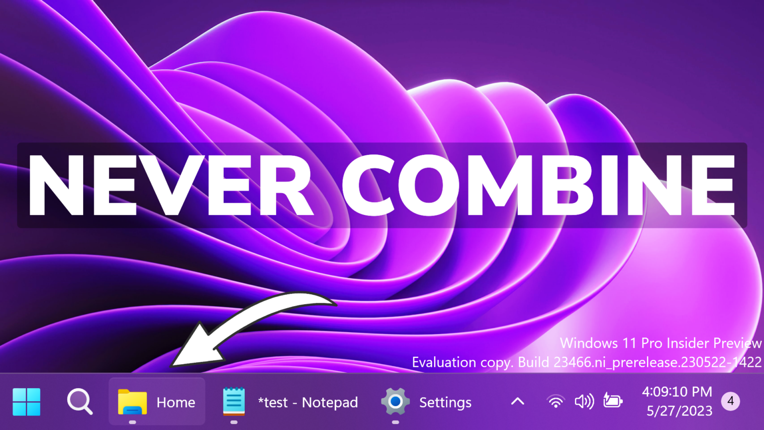 How to Enable Never Combine Taskbar Buttons in Windows 11 23466 - Tech ...