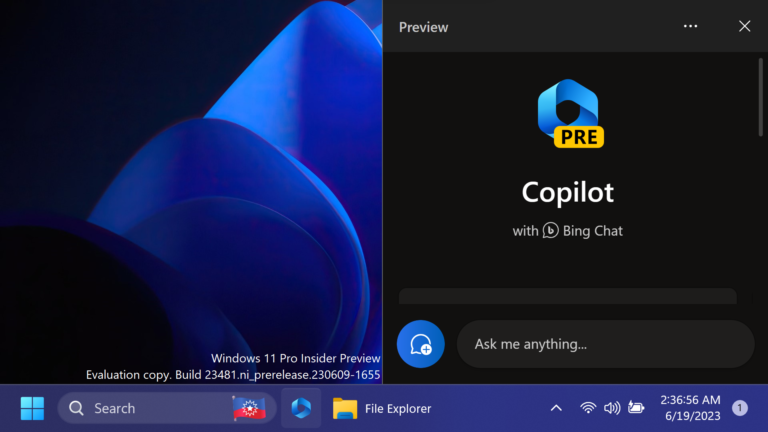 How to Enable New Copilot AI Assistant in Windows 11 23481 (Preview ...