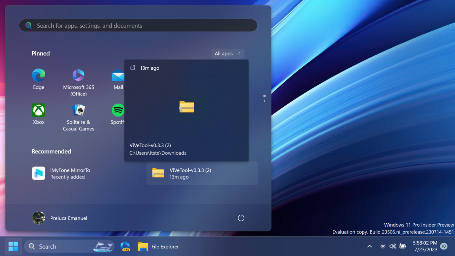 How to Enable New Hidden Features in Windows 11 23506 – New Start Menu Section, Settings Changes ...
