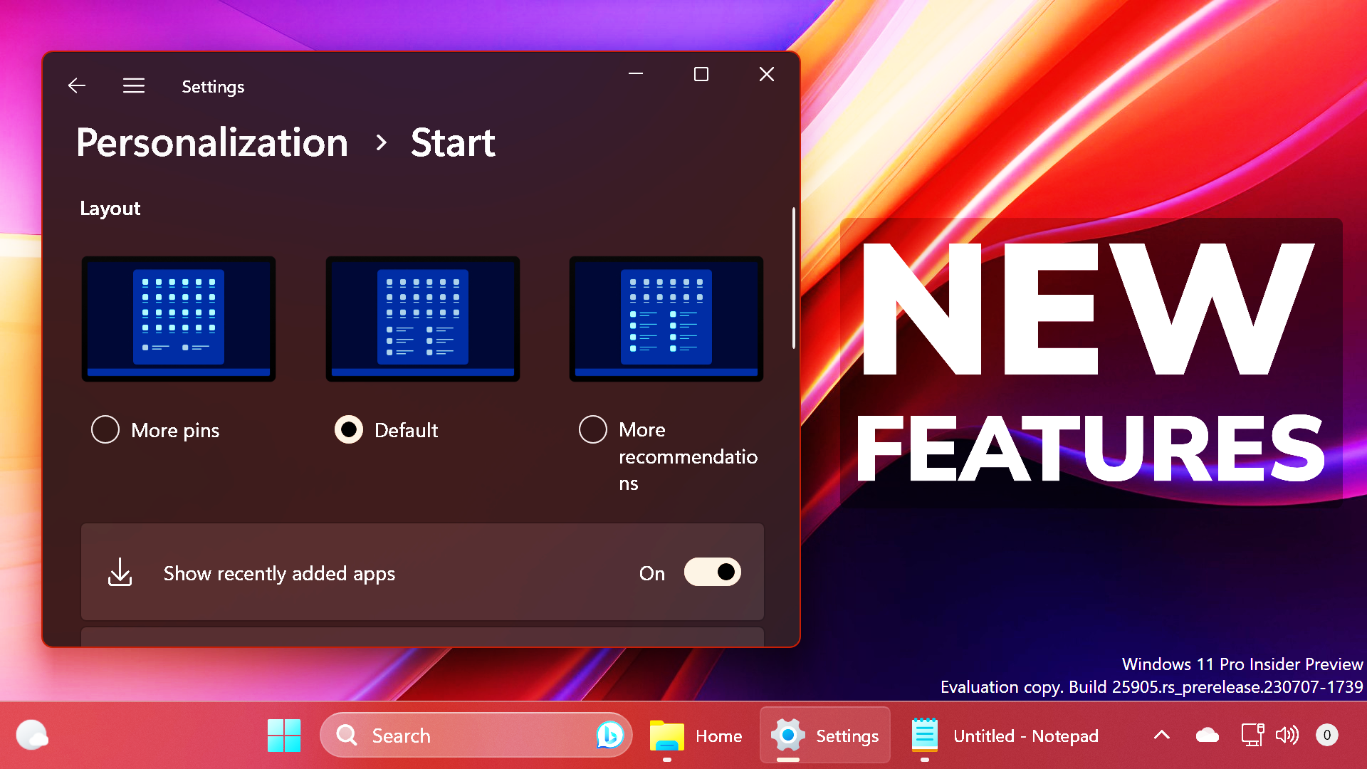 How To Enable New Hidden Features In Windows 11 25905 Never Combine