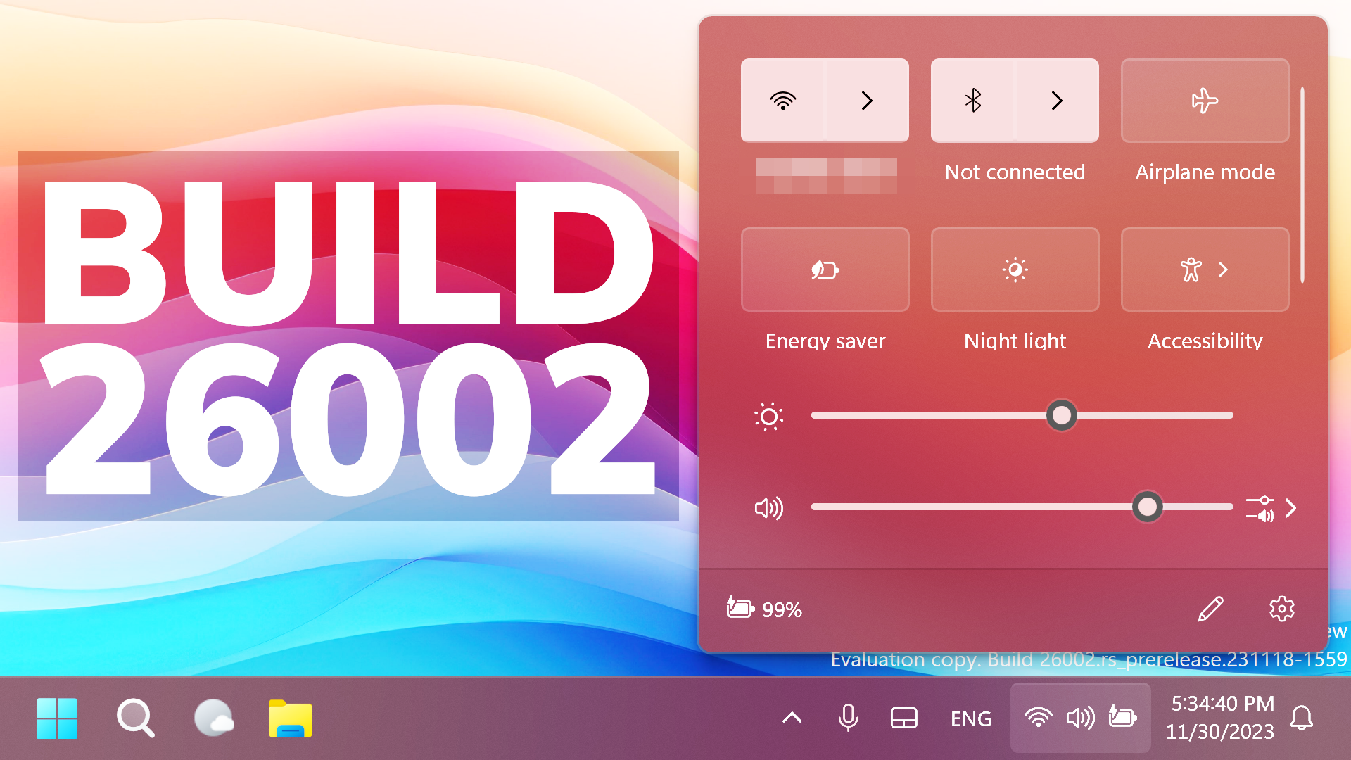 New Windows 11 Build 26002 – New Quick Settings, RIP Taskbar ...