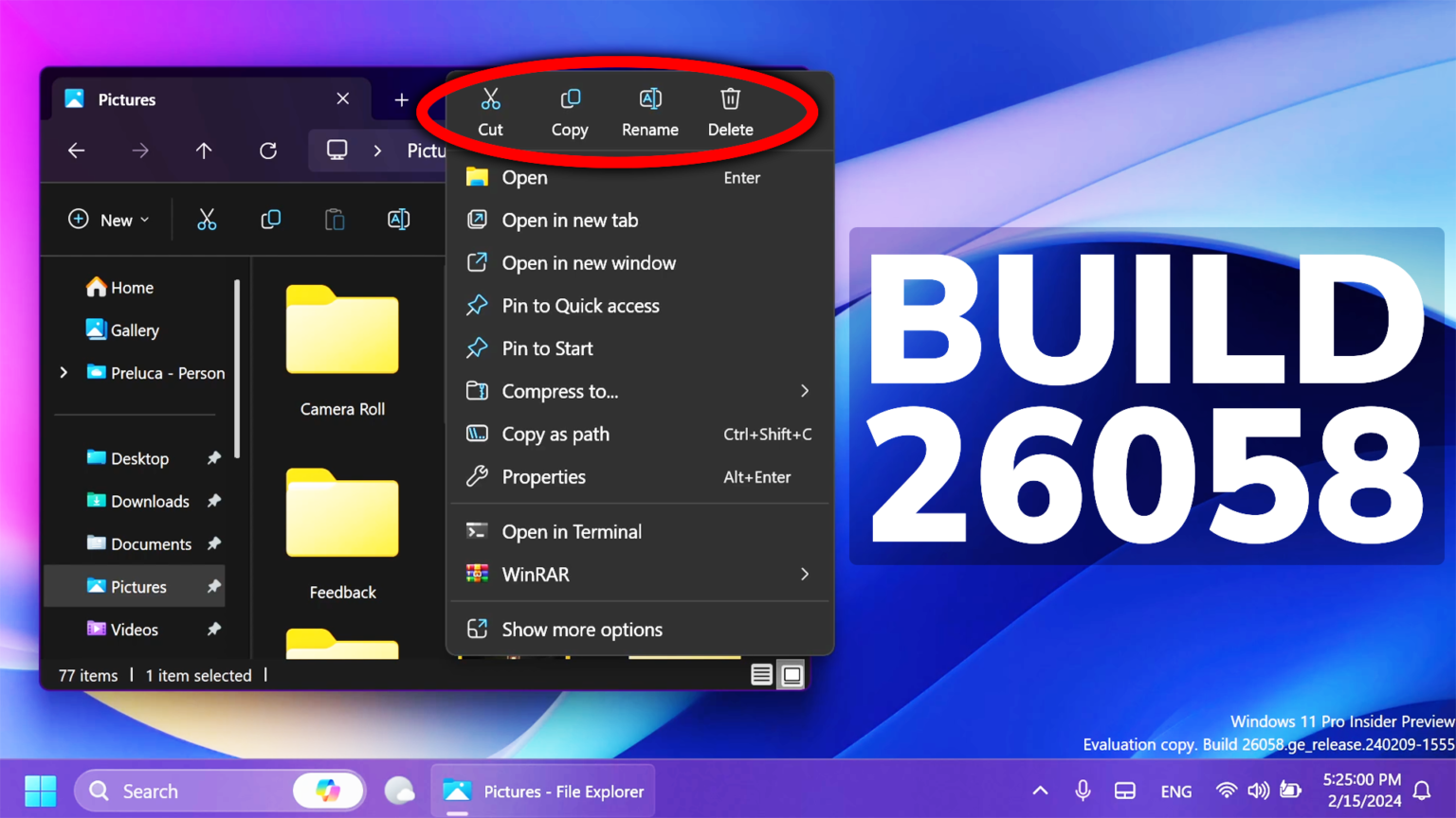 New Windows 11 Build 26058 – New Context Menu Labels, Pointer Indicator ...