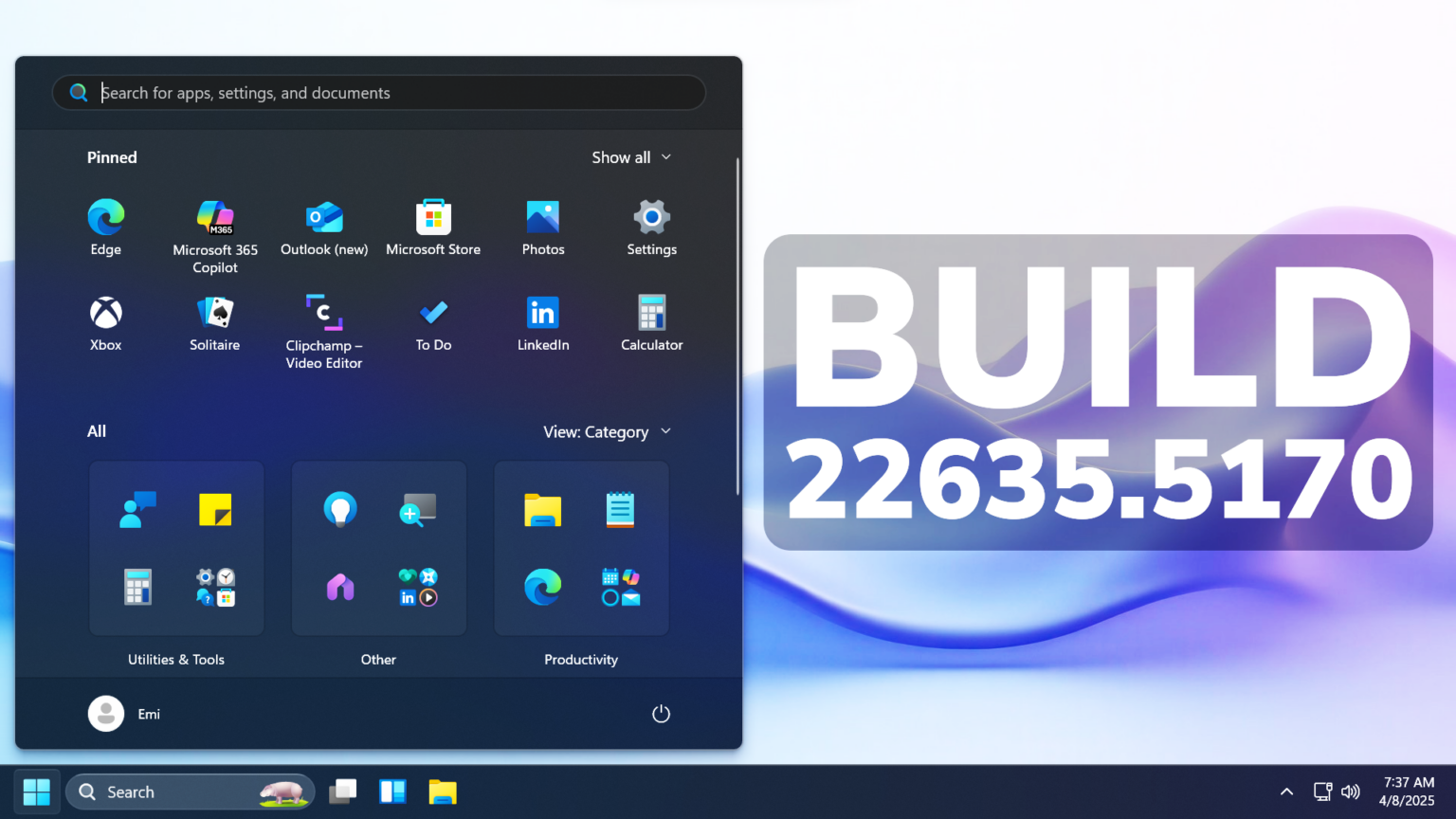 New Start Menu in Windows 11 23H2 Beta (Build 22635.5170) - Tech Based