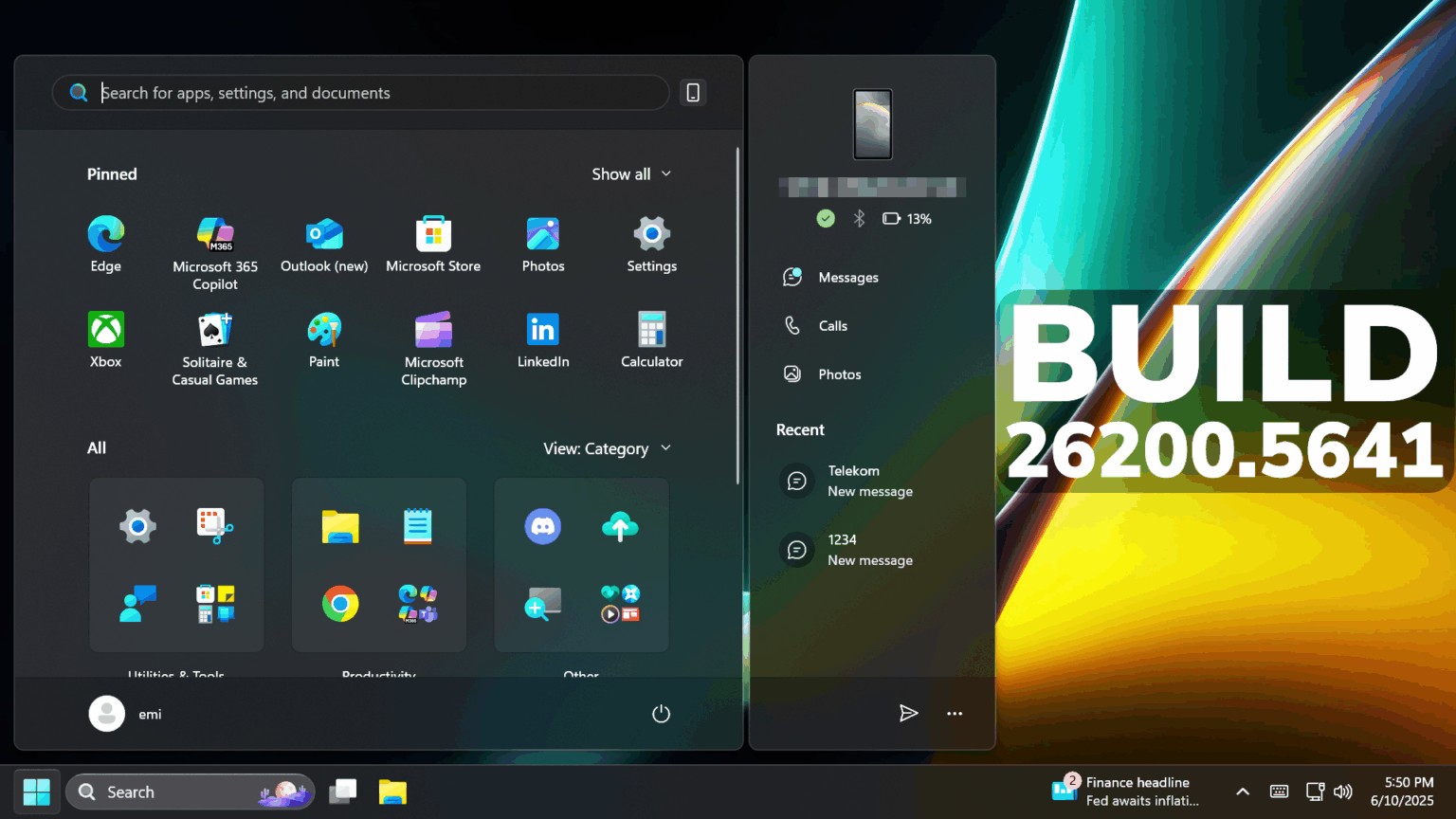 New Windows 11 Build 26200.5641 – New Start Menu Redesign, New Gaming ...