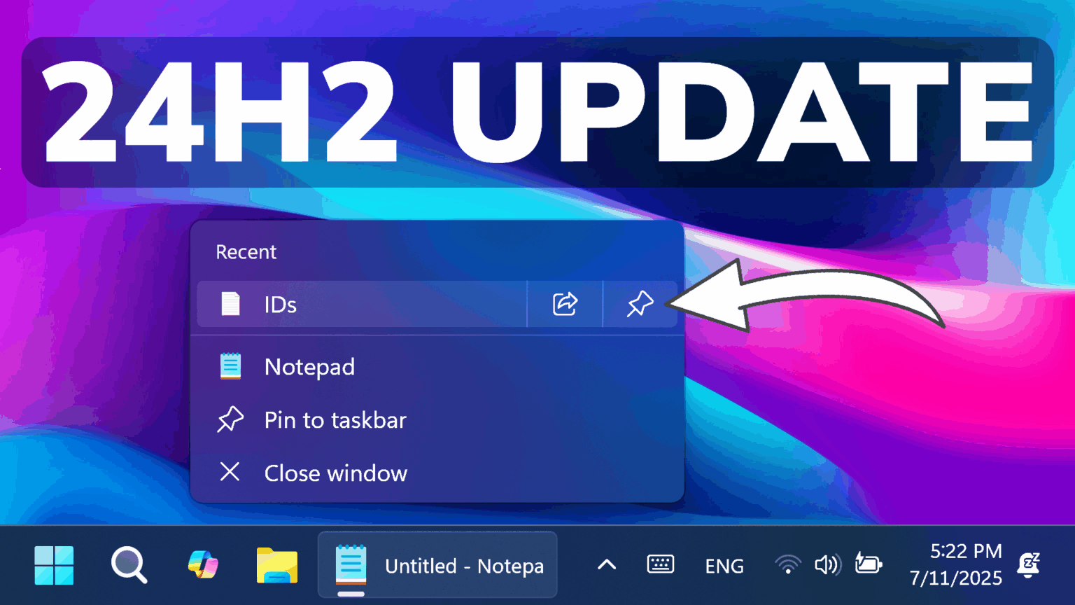 New Big Windows 11 24H2 July Update – New Taskbar Feature, New Settings ...