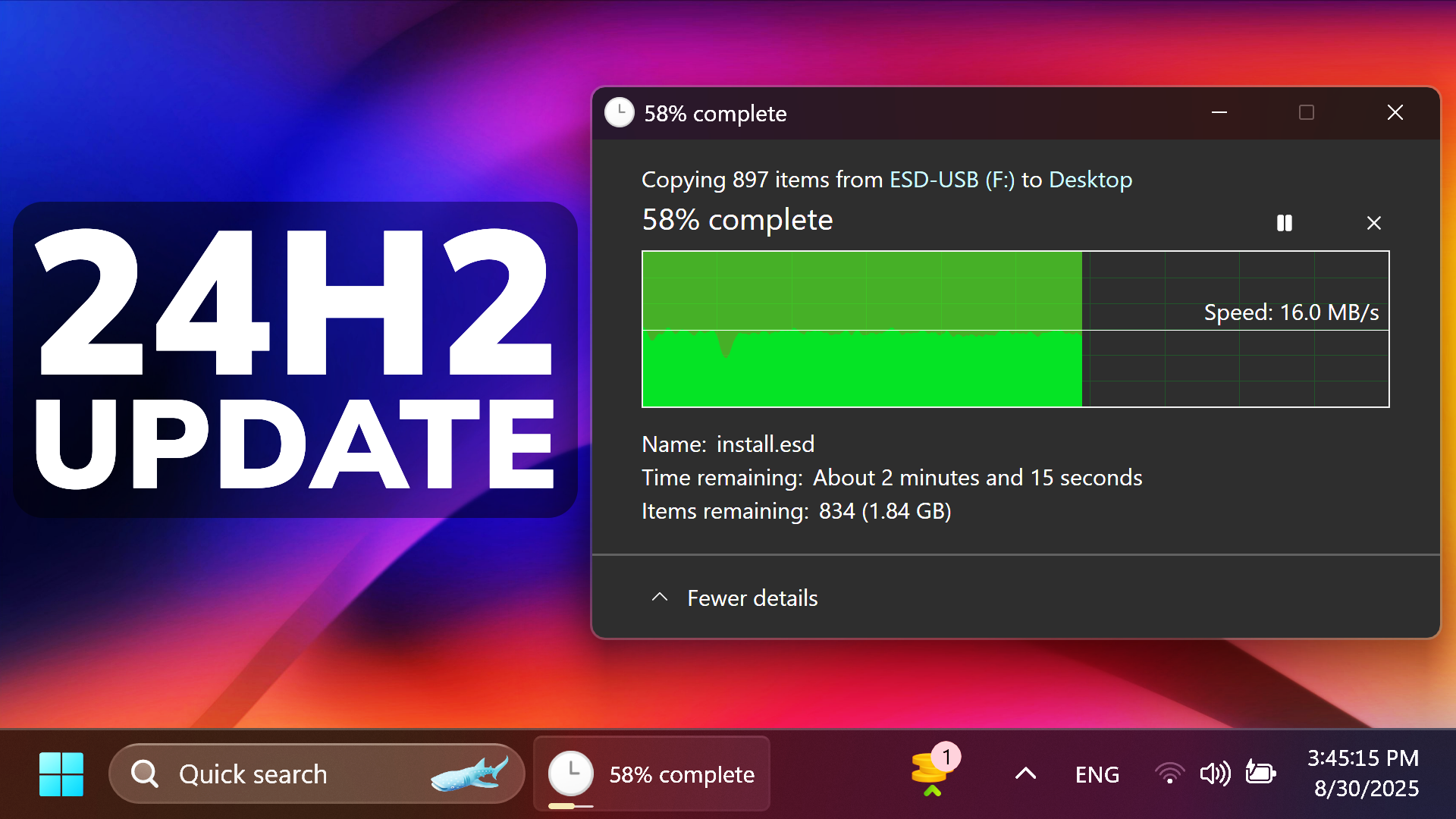 Biggest Windows 11 24H2 August Update in the Main Release – New Dark Mode Copy Dialog techbased ...