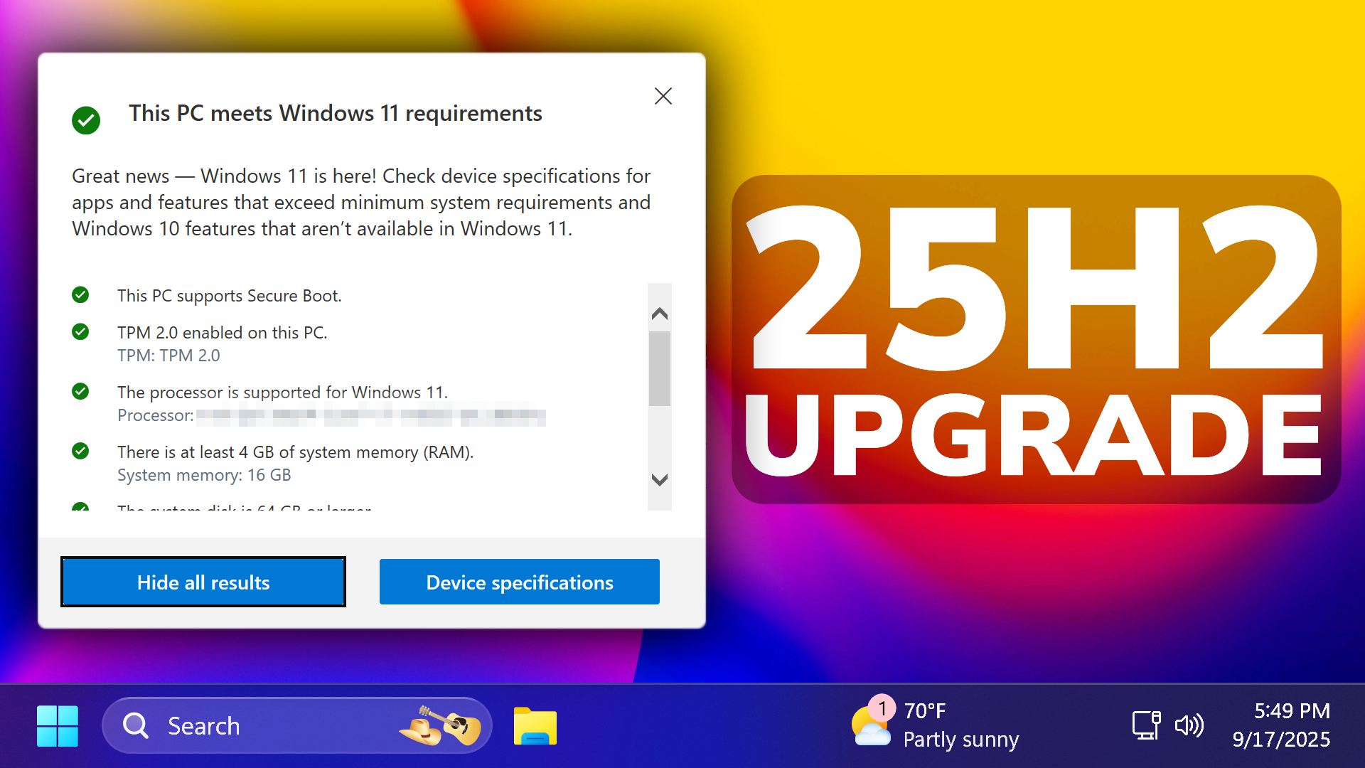 Windows 11 25H2 - Check If Your PC Is Compatible - Tech Based