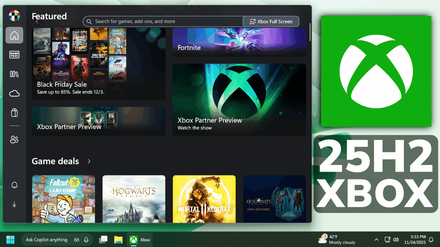 New Windows 11 25H2 Xbox Full Screen Experience (How to Enable) - Tech ...