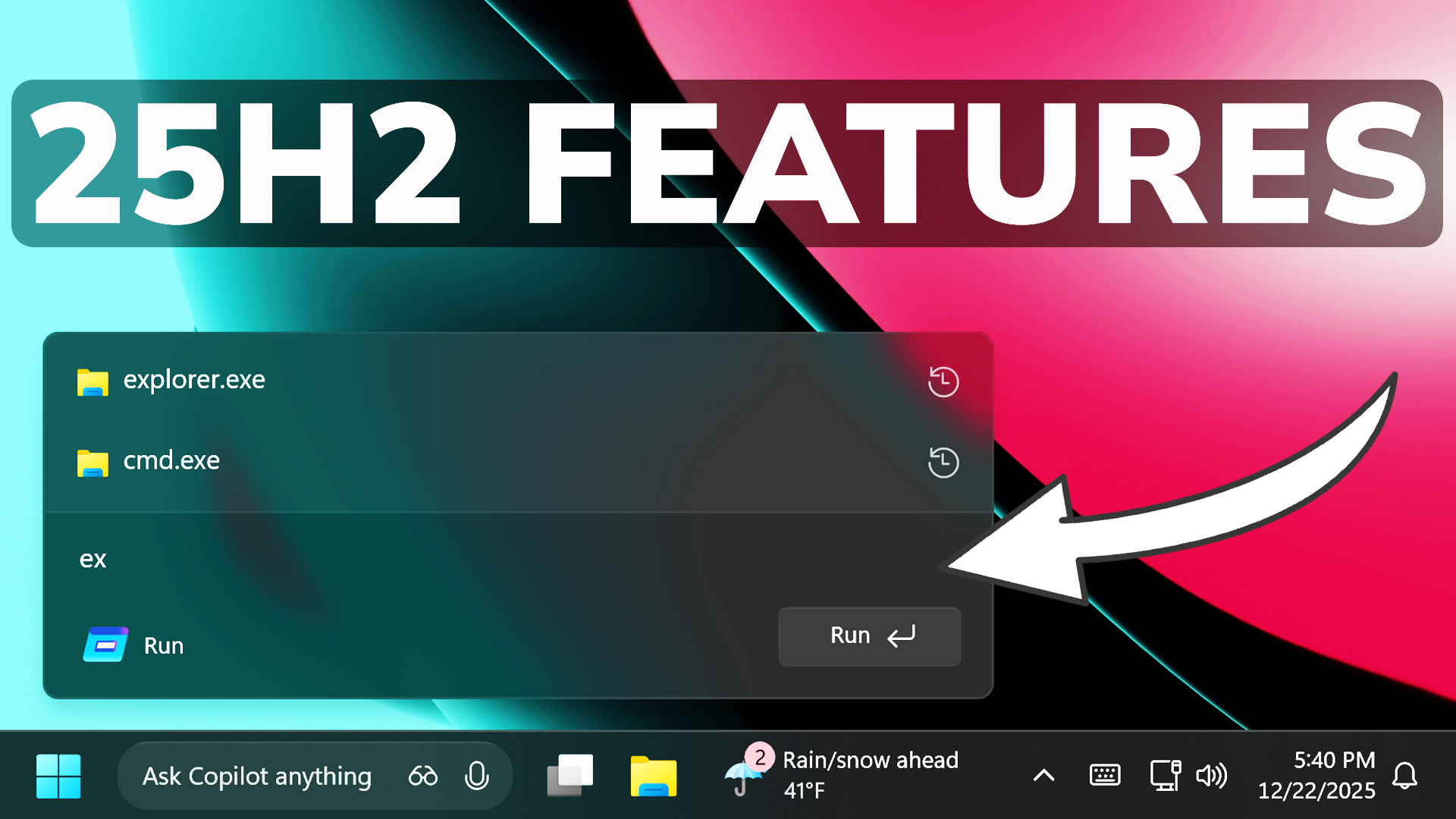 New Windows 11 25H2 Features - New Modern Run Box techbased - Tech Based
