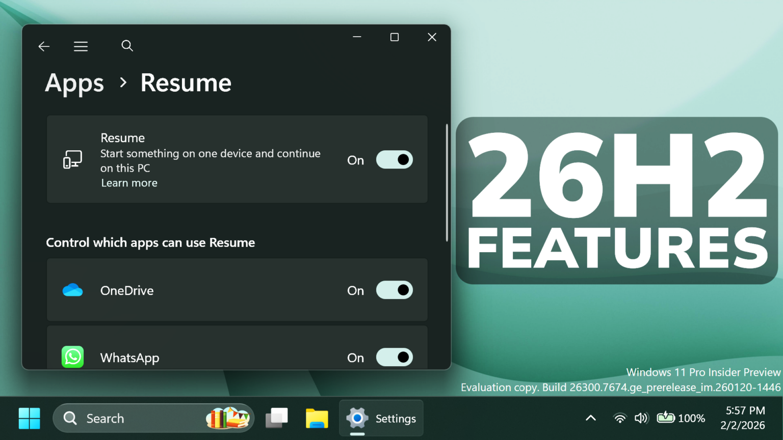 New Windows 11 26H2 Features – New Taskbar Share, New Settings and more ...