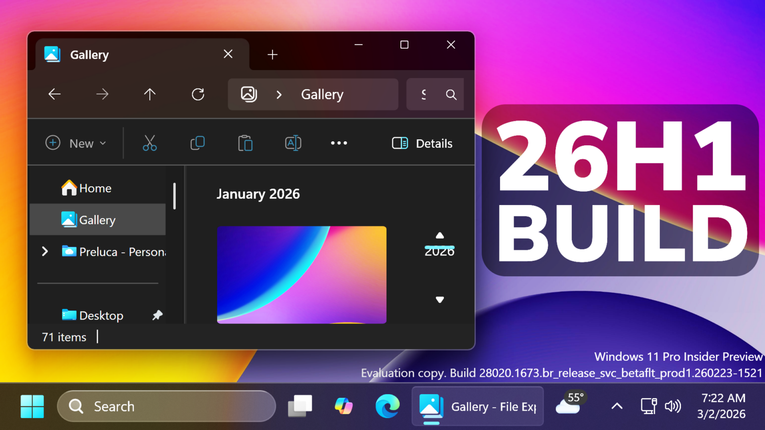 New Windows 11 26H1 Build – New File Explorer Design, Taskbar and Fixes ...