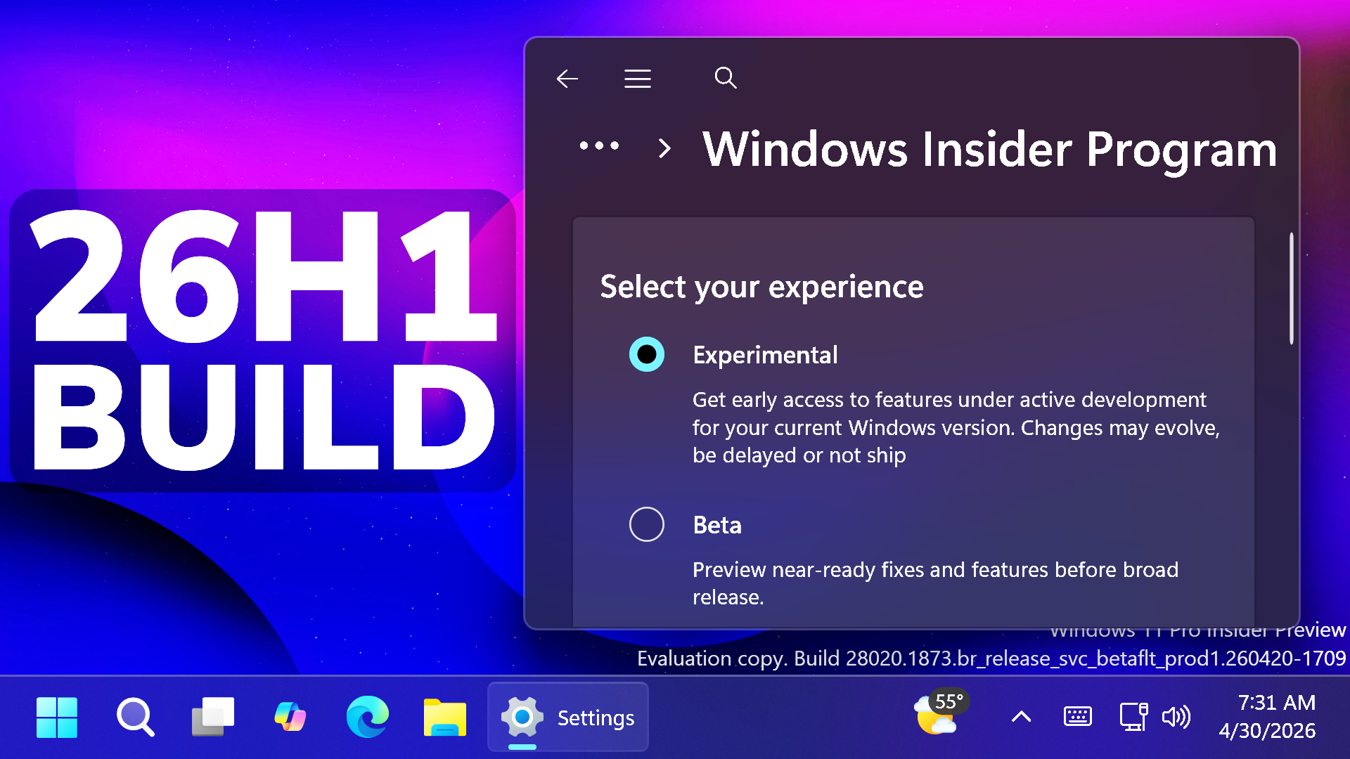 New Windows 11 26H1 Build – All New Features from April 2026 in Build ...